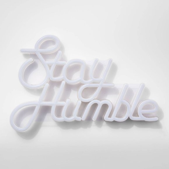 Room Essentials | Wall Decor | Stay Humble Led Neon Wall Sign White ...